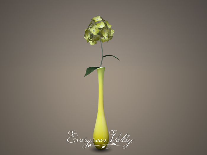 Second Life Marketplace - EV - Hydrangea Small Vase Yellow